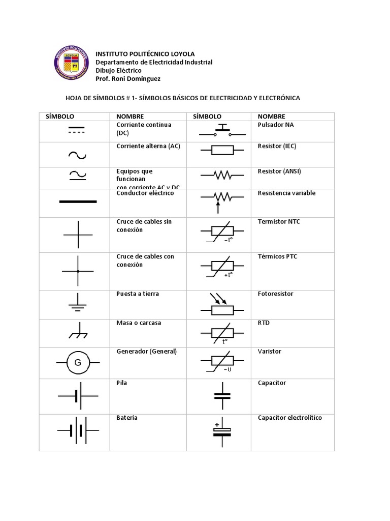 Símbolos Básicos de Electricidad y Electrónica | Corriente continua ...