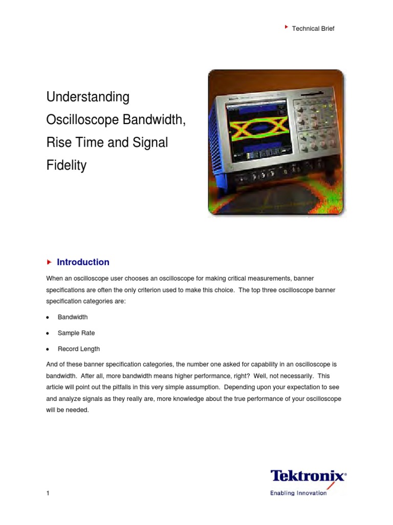 Oscilloscope Bandwidth & Signal Fidelity | PDF | Sampling (Signal ...