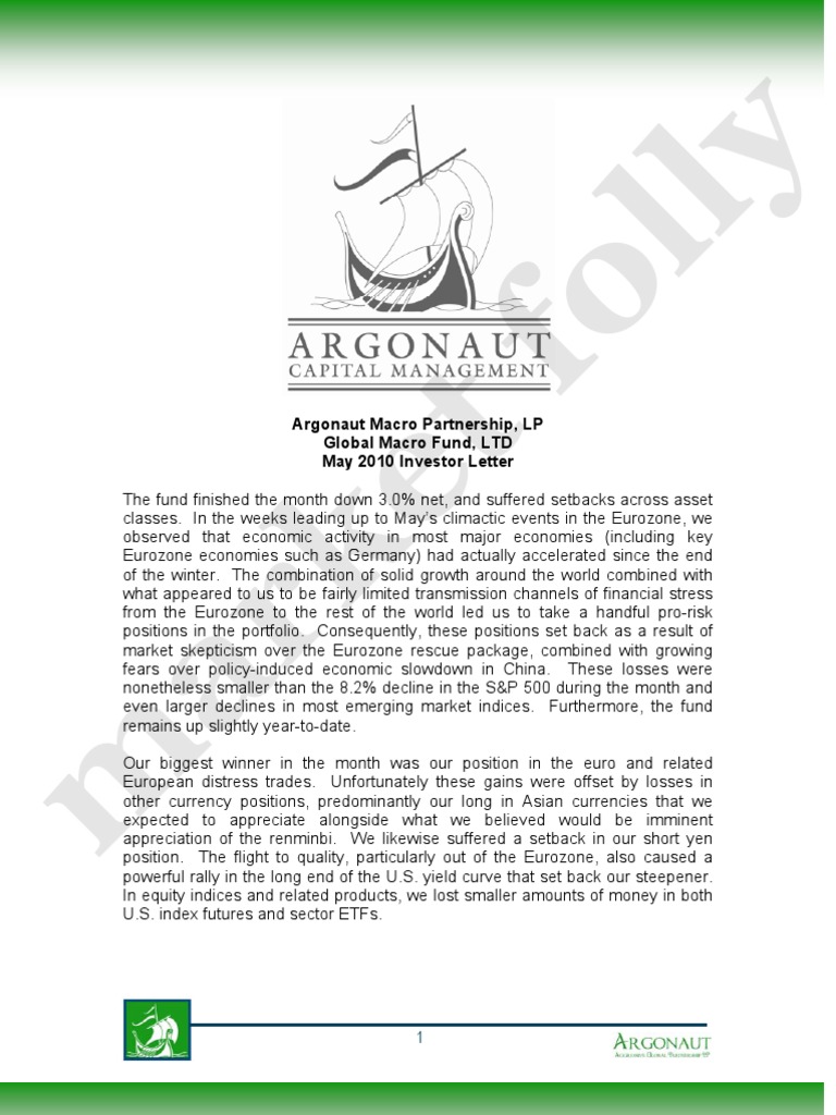 Argonaut Capital May 2010 | PDF | Fiscal Policy | Deficit Spending