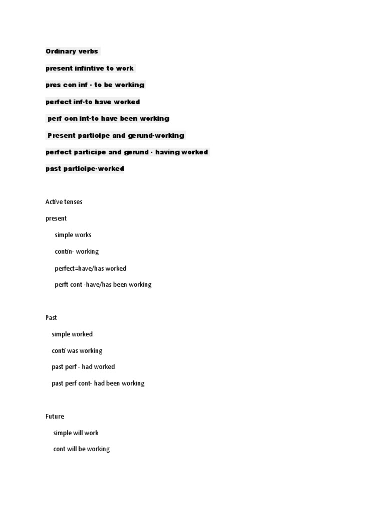 Ordinary Verbs | PDF | Perfect (Grammar) | Language Mechanics