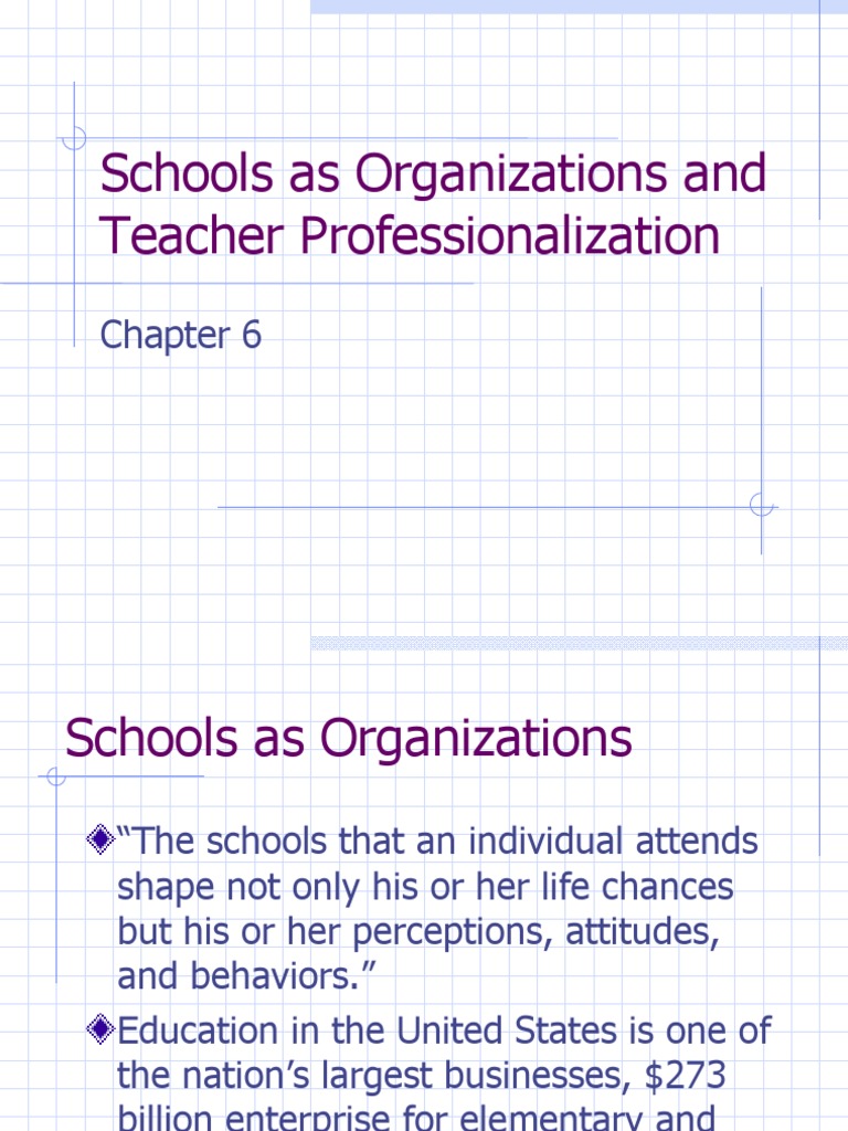 Schools As Organizations and Teacher Professionalization | PDF ...