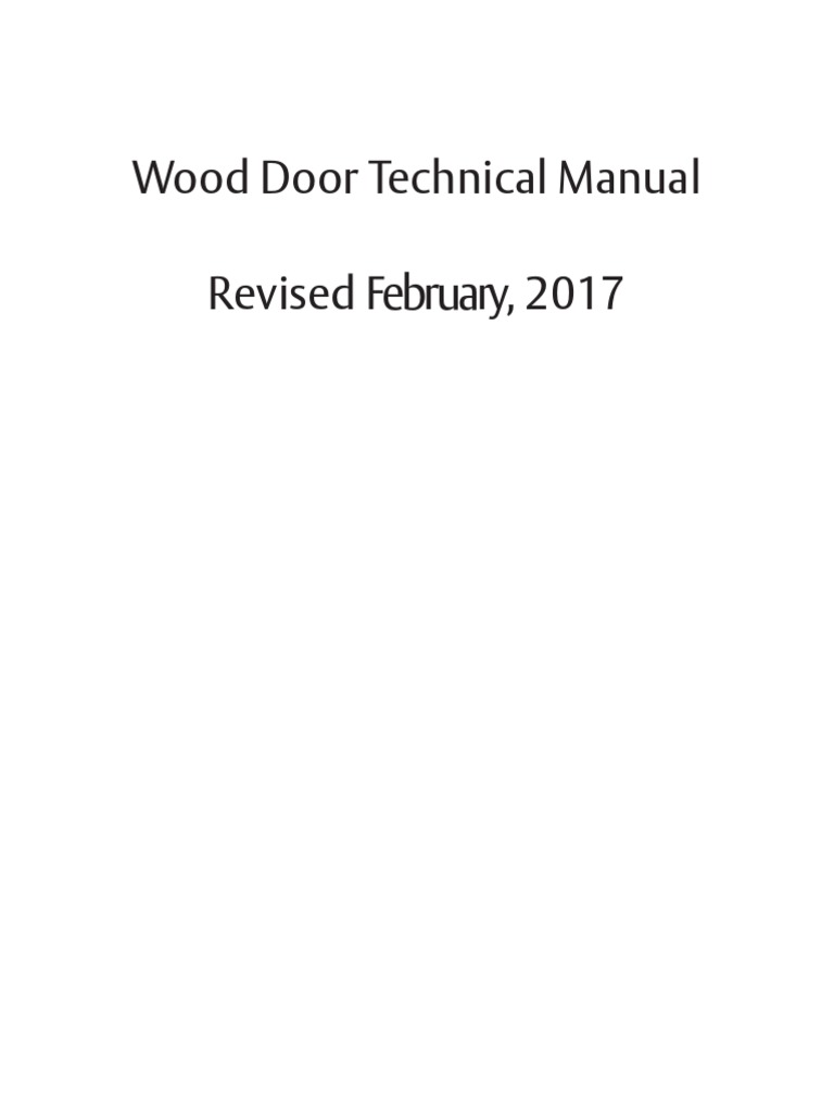 Wood Door Technical Data (All Sections) | PDF | Plywood | Door