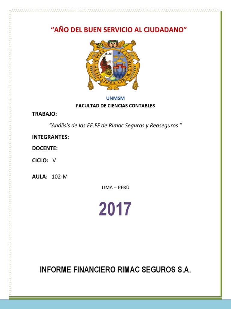 Rimac Seguros y Reaseguros1 | Descargar gratis PDF | Seguro | Perú