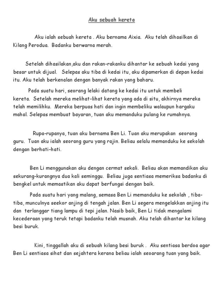 Aku Sebuah Kereta Pdf