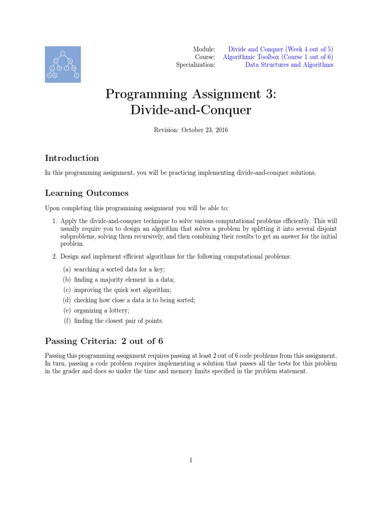 03 Divide and Conquer Problems 20161023 | PDF | Time Complexity ...