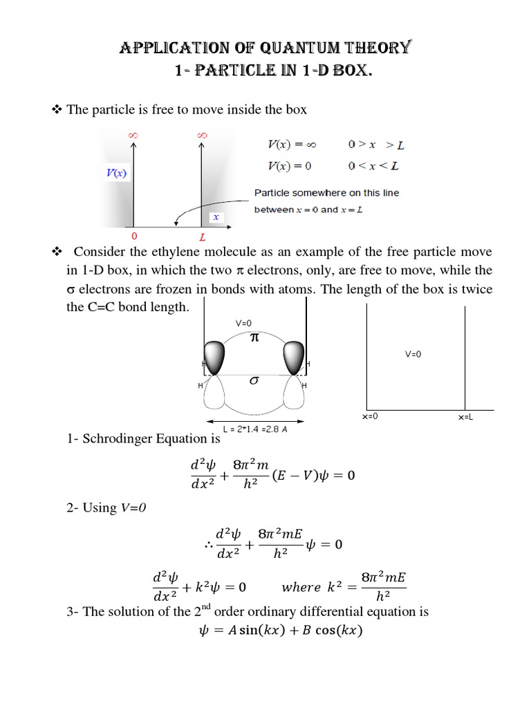 09 Particle in 1-D Box PDF | Download Free PDF | Wave Function | Energy ...