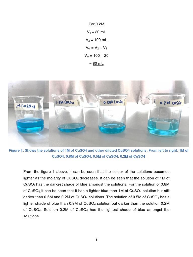 CuSO4 Solution Color Analysis | PDF