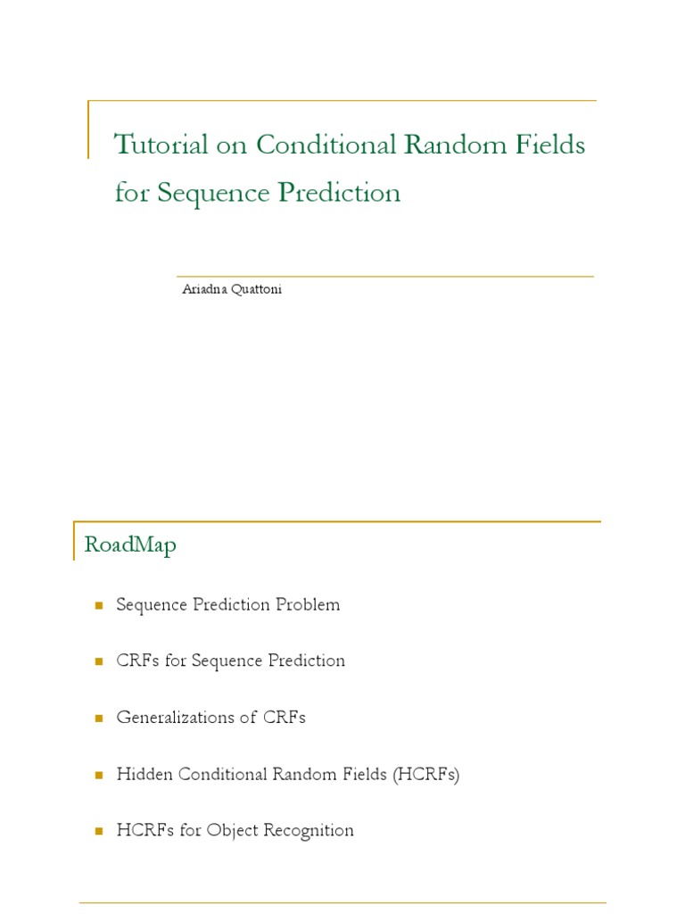 CRF Tutorial Talk | PDF | Algorithms | Areas Of Computer Science