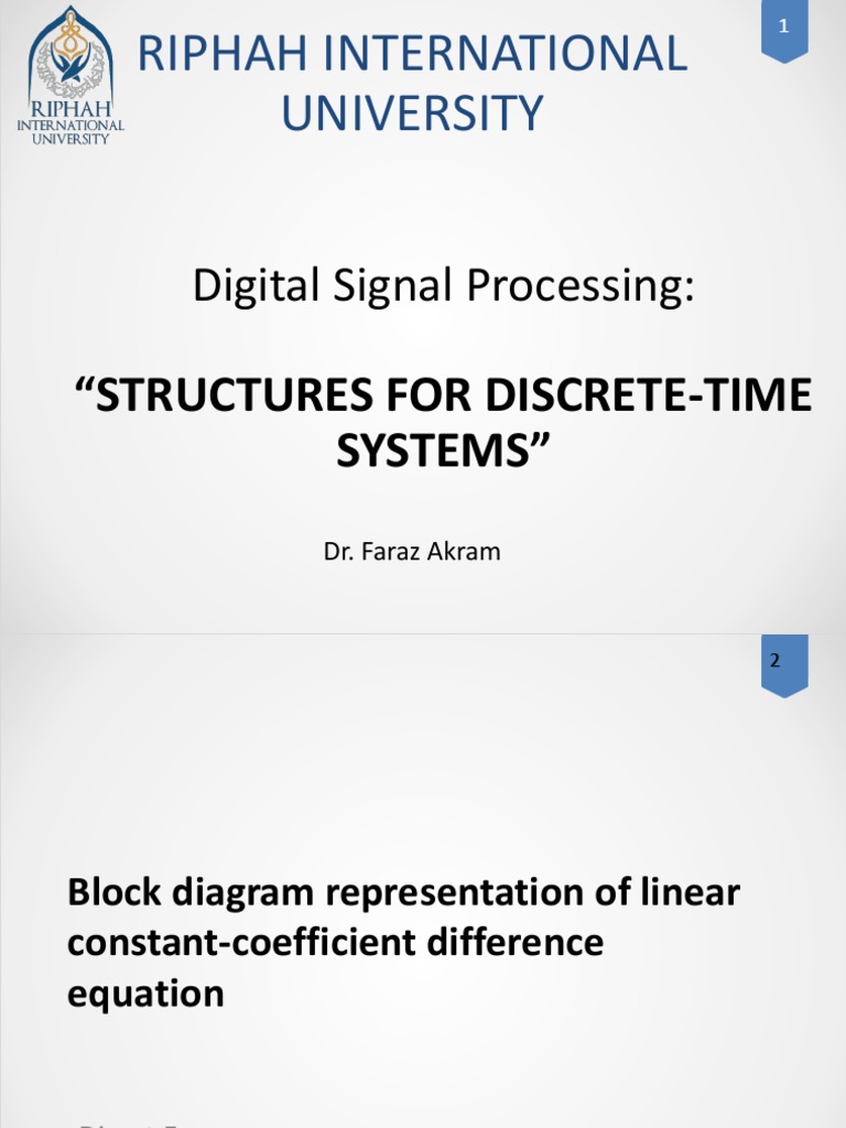 Structures For Discrete-Time Systems | PDF | Electronic Engineering ...