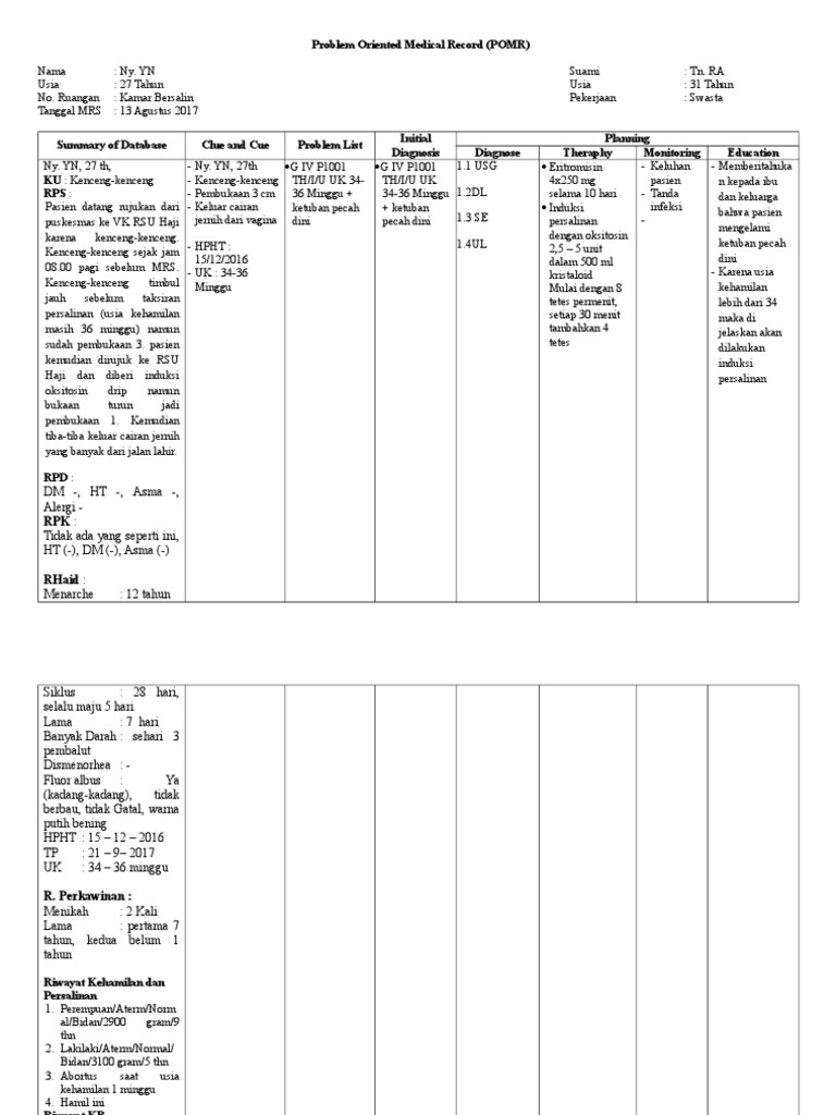 POMR Obgyn DR - Maroef | PDF