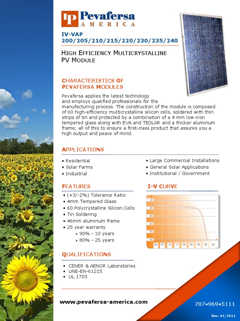 Multicrystalline Module Ip Vap 1 | PDF | Solar Panel | Materials