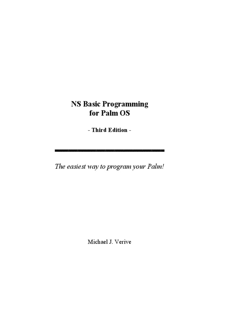 NS Basic Programming For Palm OS (Third Edition) | PDF | Graphical User ...