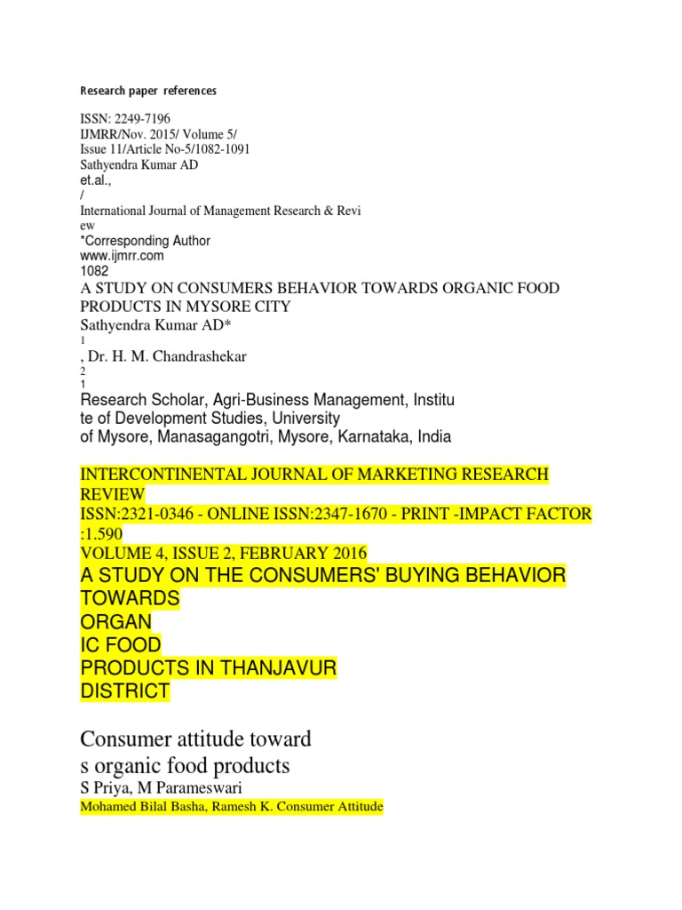 Organic Food References | PDF | Organic Foods | Foods