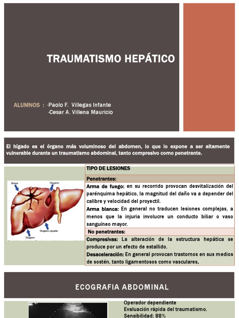 Traumatismo Hepatico | Hígado | Lesión
