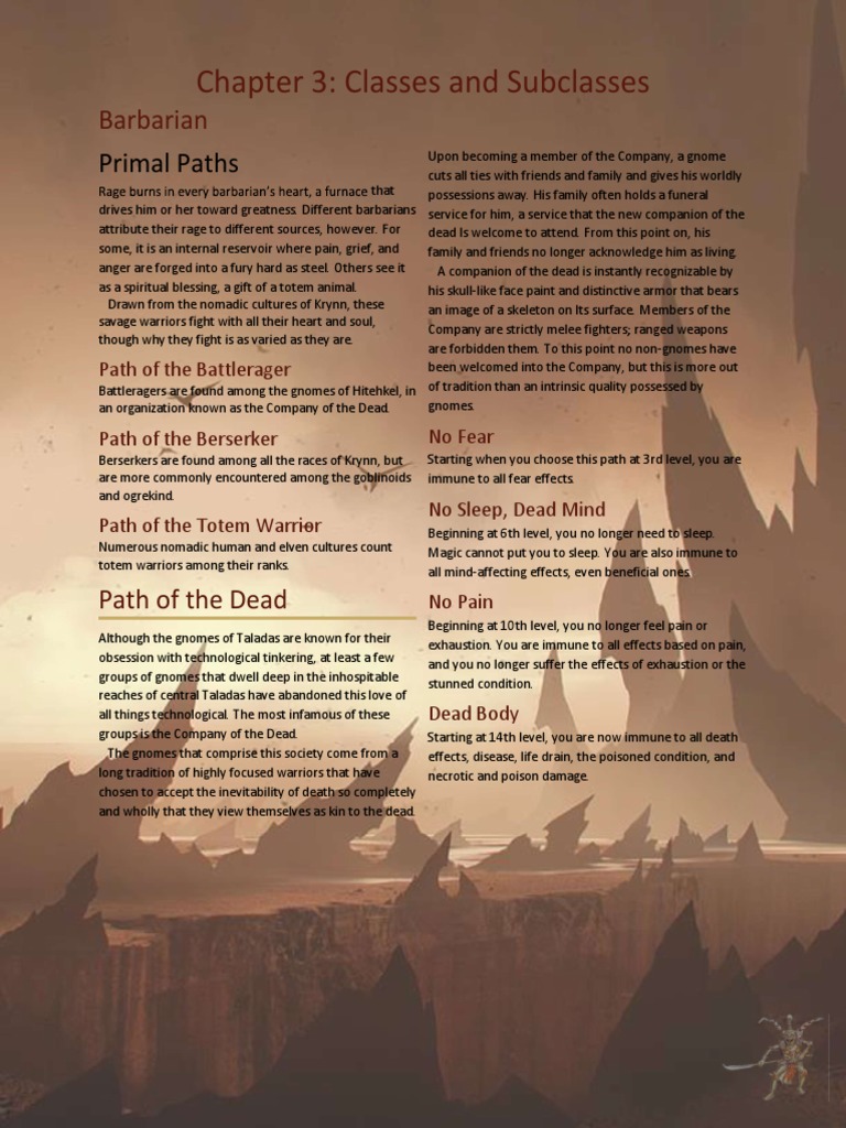 Chapter 3 Classes and Subclasses: Dragonlance Campaign Setting | PDF | Knight | Dwarf (Dungeons ...