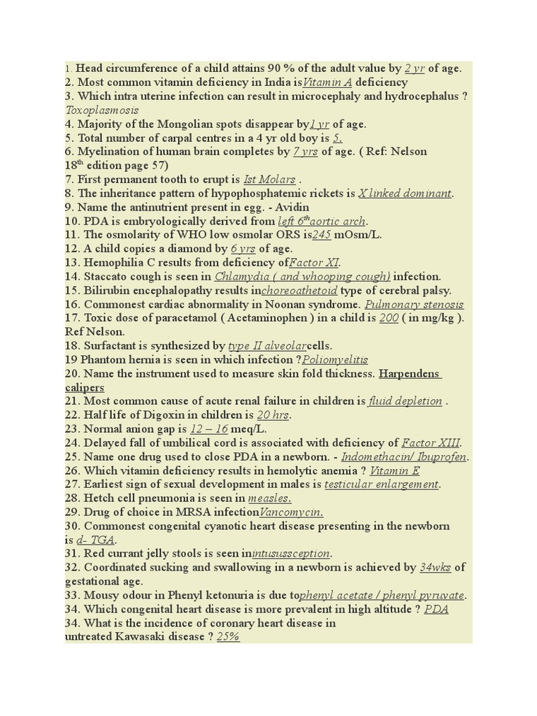 Iap Quiz | PDF | Congenital Disorder | Medical Specialties