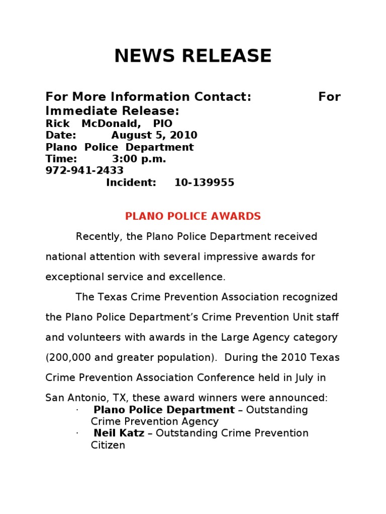 Plano Police Awards | PDF | Detective | Police