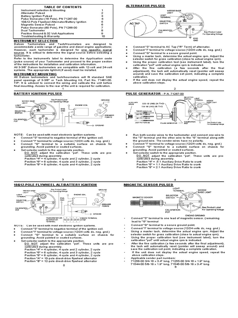 Understanding Alternator Pulsed Tachometer Installation and Calibration ...