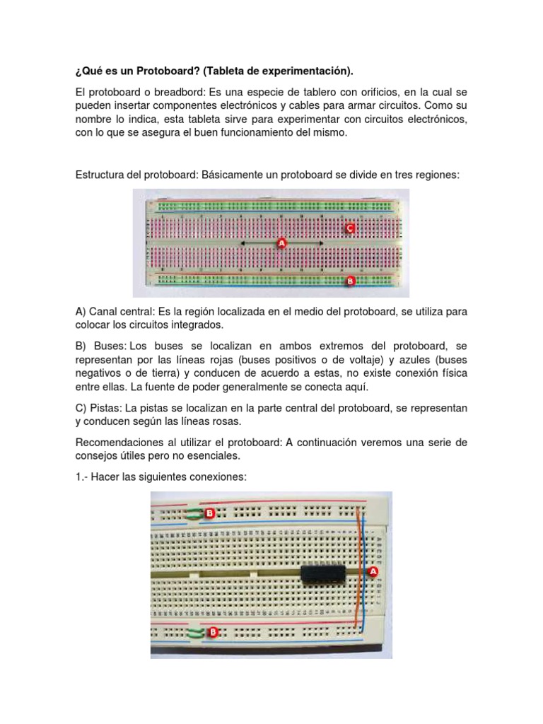 Funcionamiento y Estructura del Protoboard | PDF