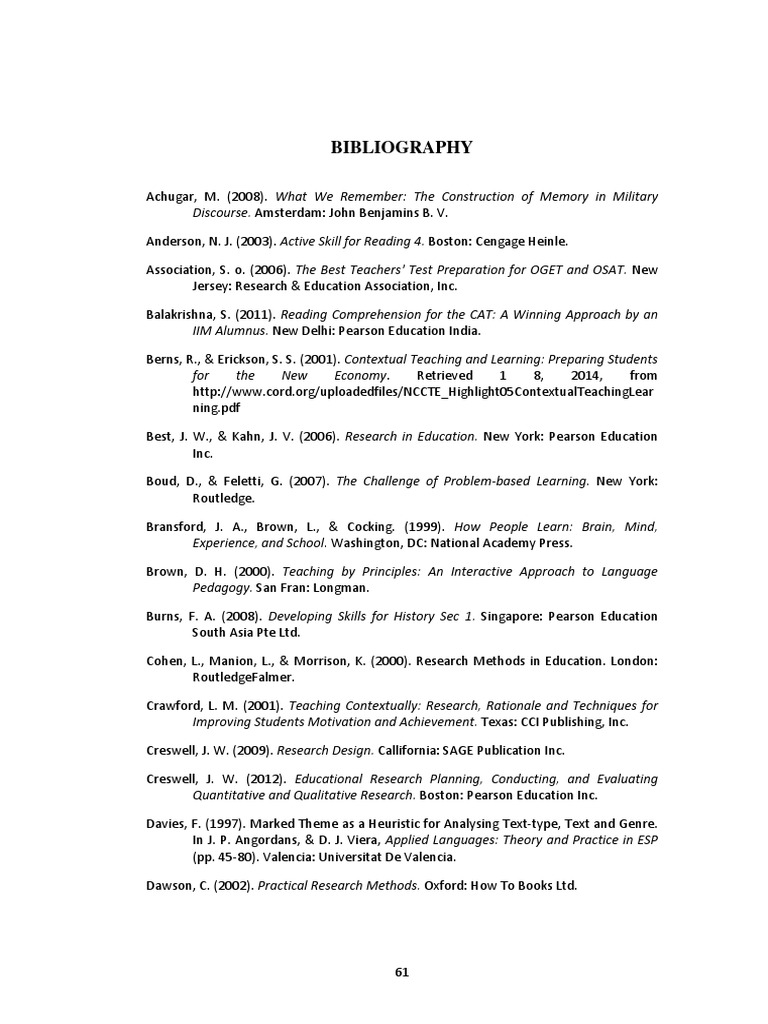 9 Bibliography | Reading Comprehension | Reading (Process)