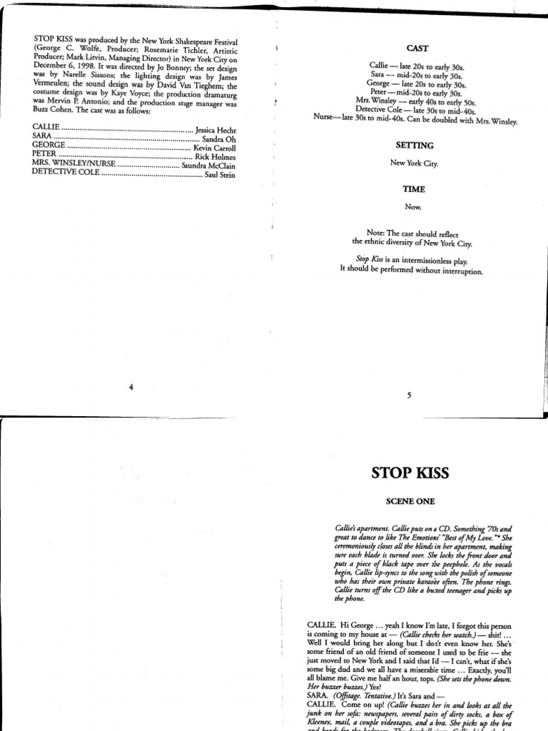 Stop Kiss | PDF