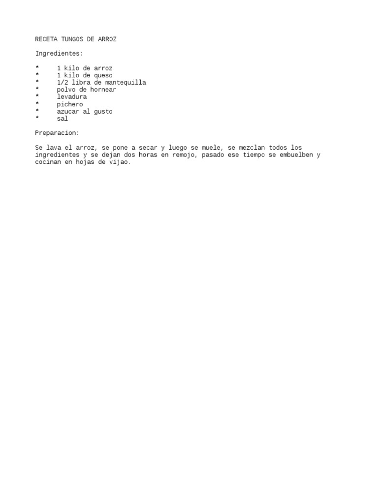 Tungos | PDF | Cocina, comidas y vino