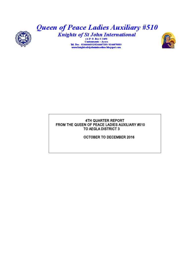 4TH Quarter Report-2016 | PDF | Catholic Church | Christian Behaviour ...