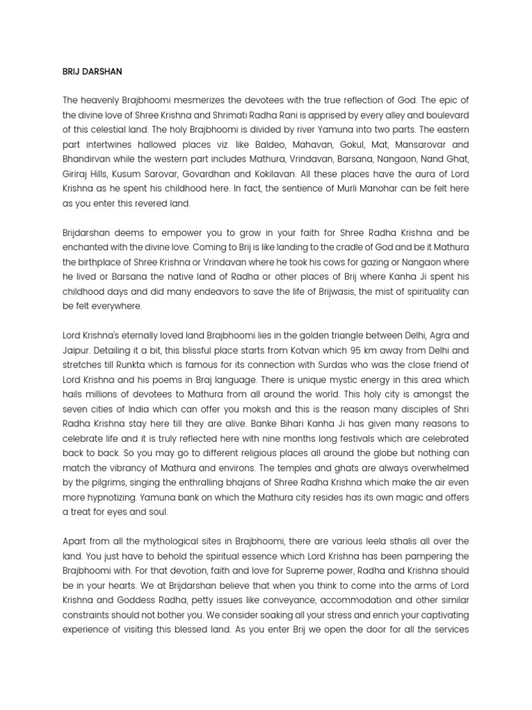Brij Darshan | PDF | Krishna | Hinduism