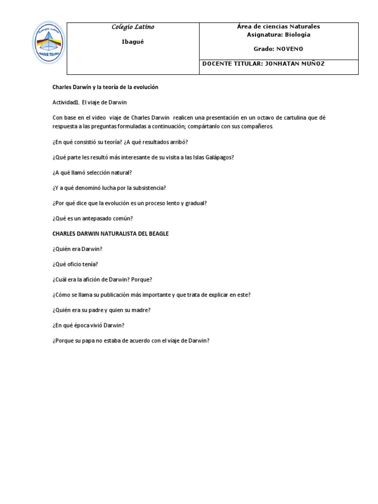 Charles Darwin y La Teoría de La Evolución | PDF