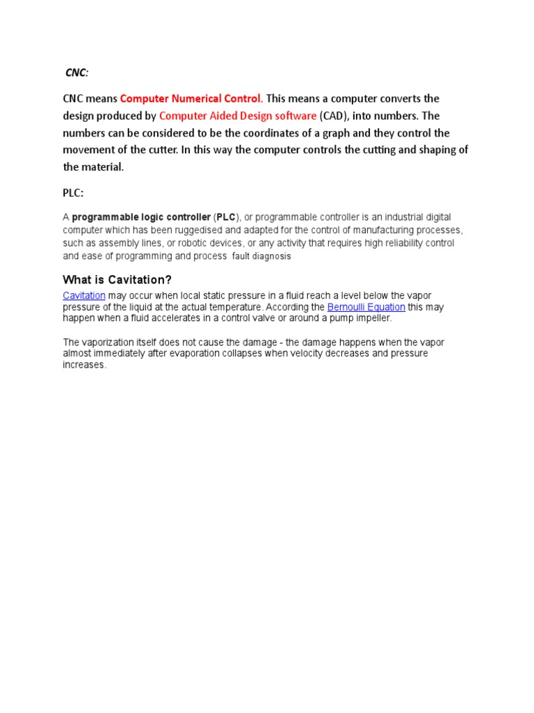 Computer Numerical Control.: Computer Aided Design Software | PDF
