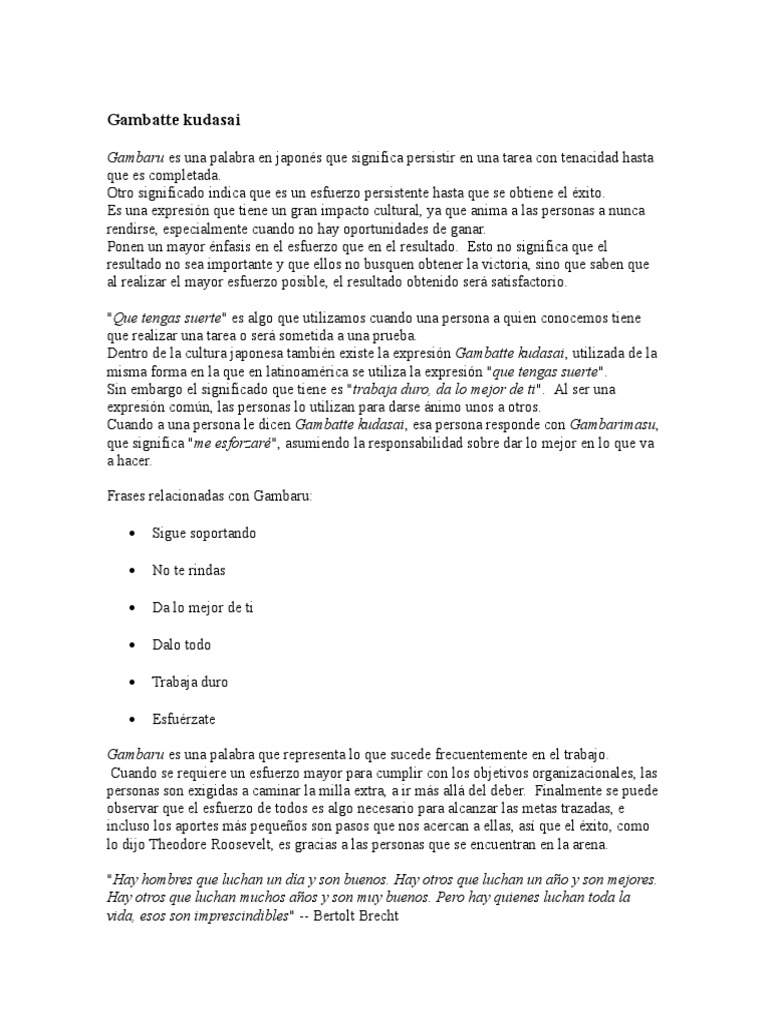 Gambatte Kudasai | PDF