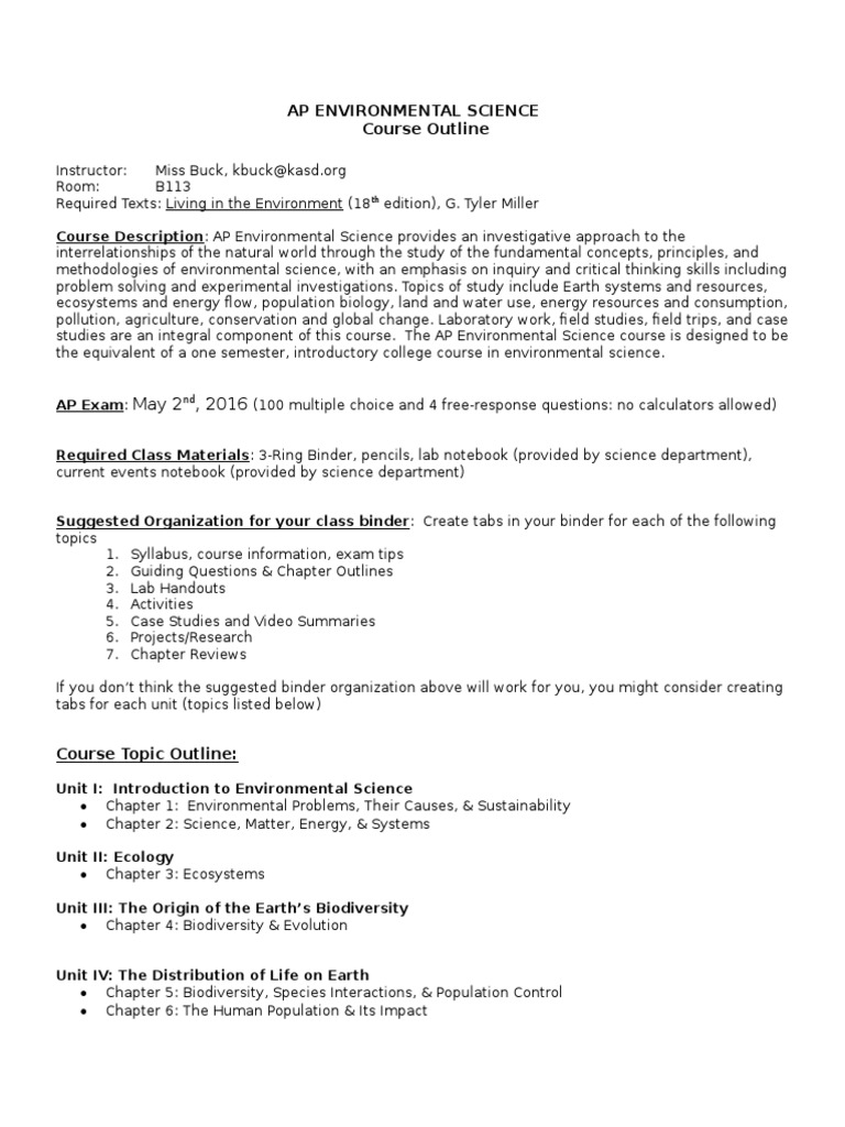Apes 2015-16 Syllabus | PDF | Sustainability | Ecosystem Services