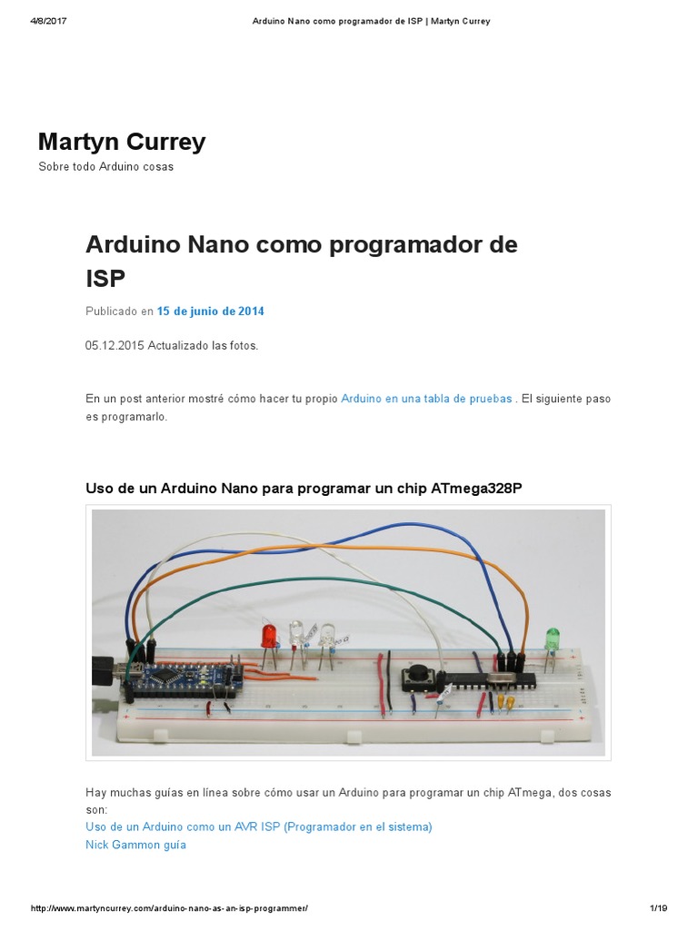 Arduino Nano Como Programador de ISP - Espa | PDF | Arduino ...