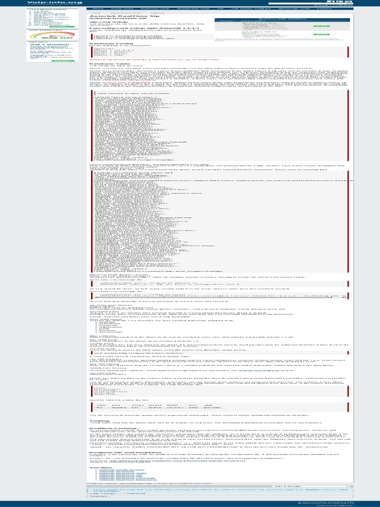 Asterisk RealTime Sip | PDF | Voice Over Ip | Session Initiation Protocol