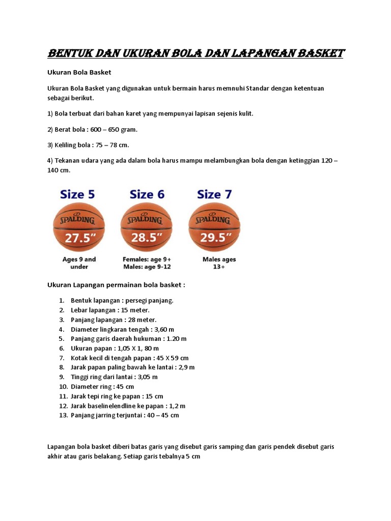 Bentuk Dan Ukuran Ring Bola Basket | PDF