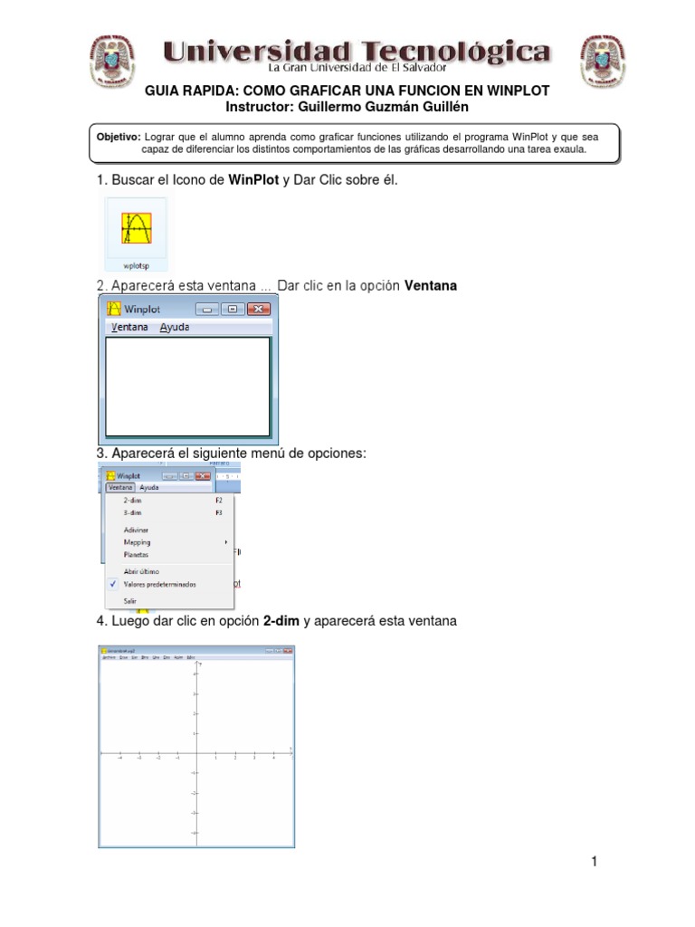 Graficar Funciones en WinPlot: Guía Rápida | PDF | Point and Click ...