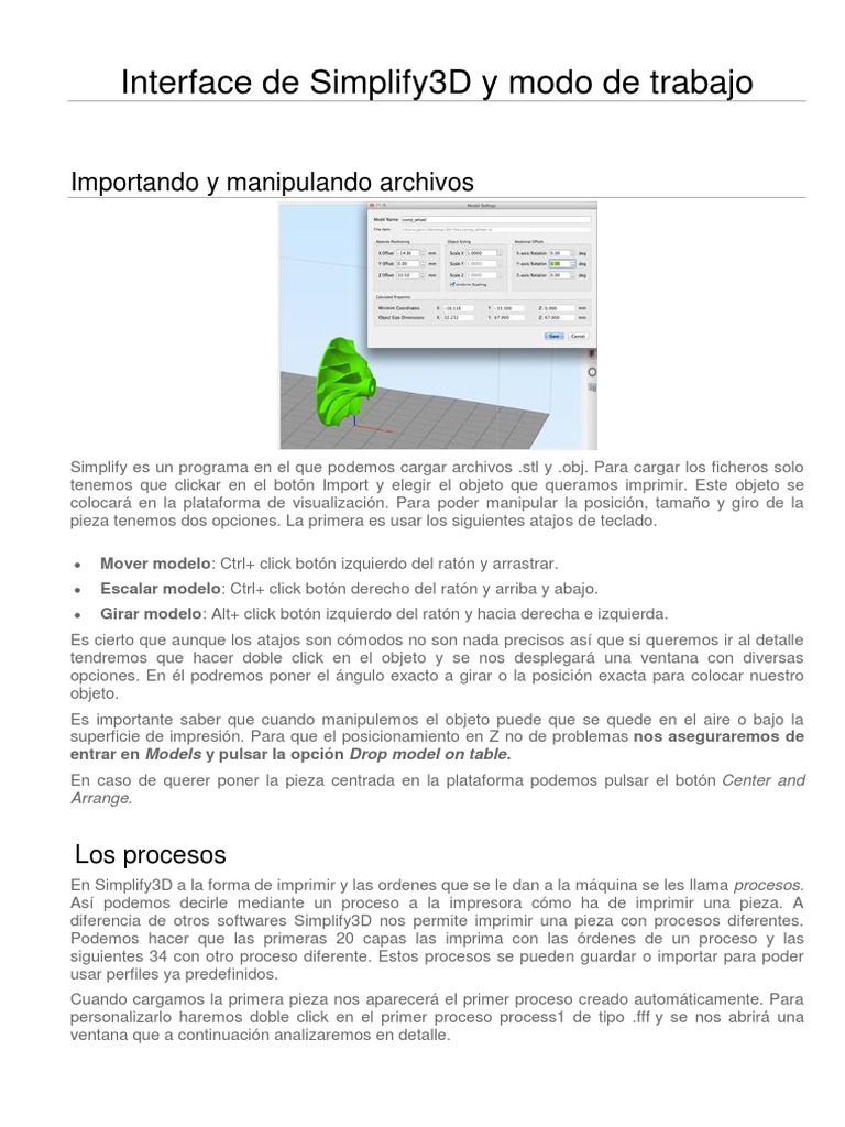 Guía de Uso de Simplify3D para Impresión 3D | PDF | Archivo de computadora | Ventana (informática)