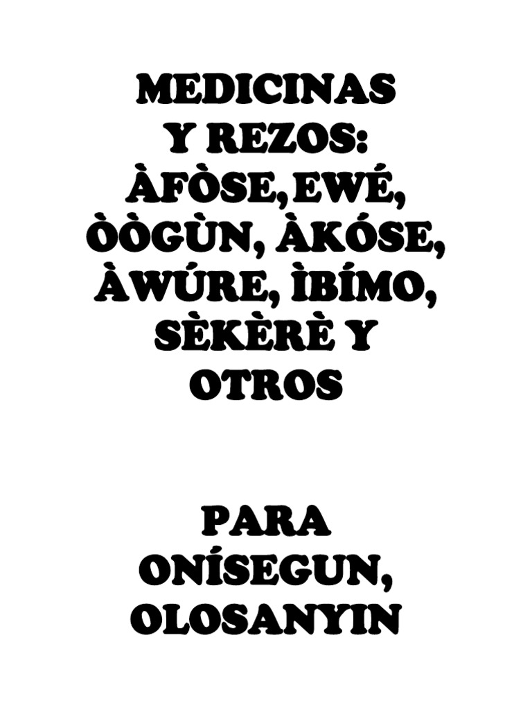 Medicinas Rezos Afose Akose PDF | PDF | Plantas | Alimentos