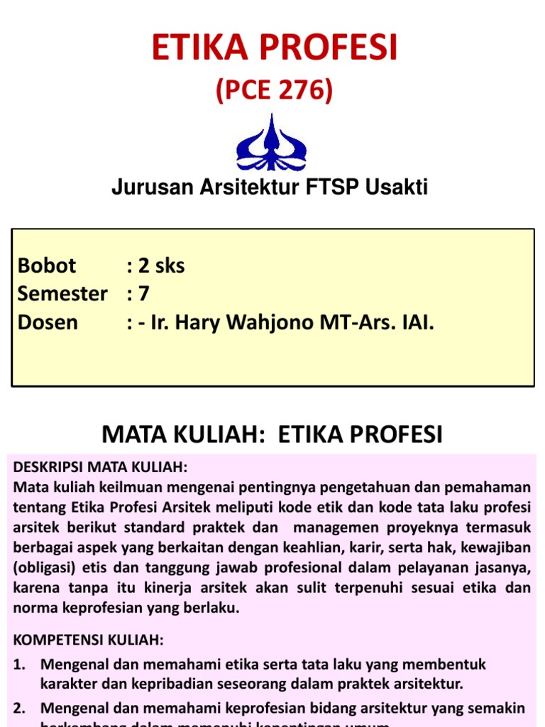 Etika Profesi Arsitek | PDF | Seni