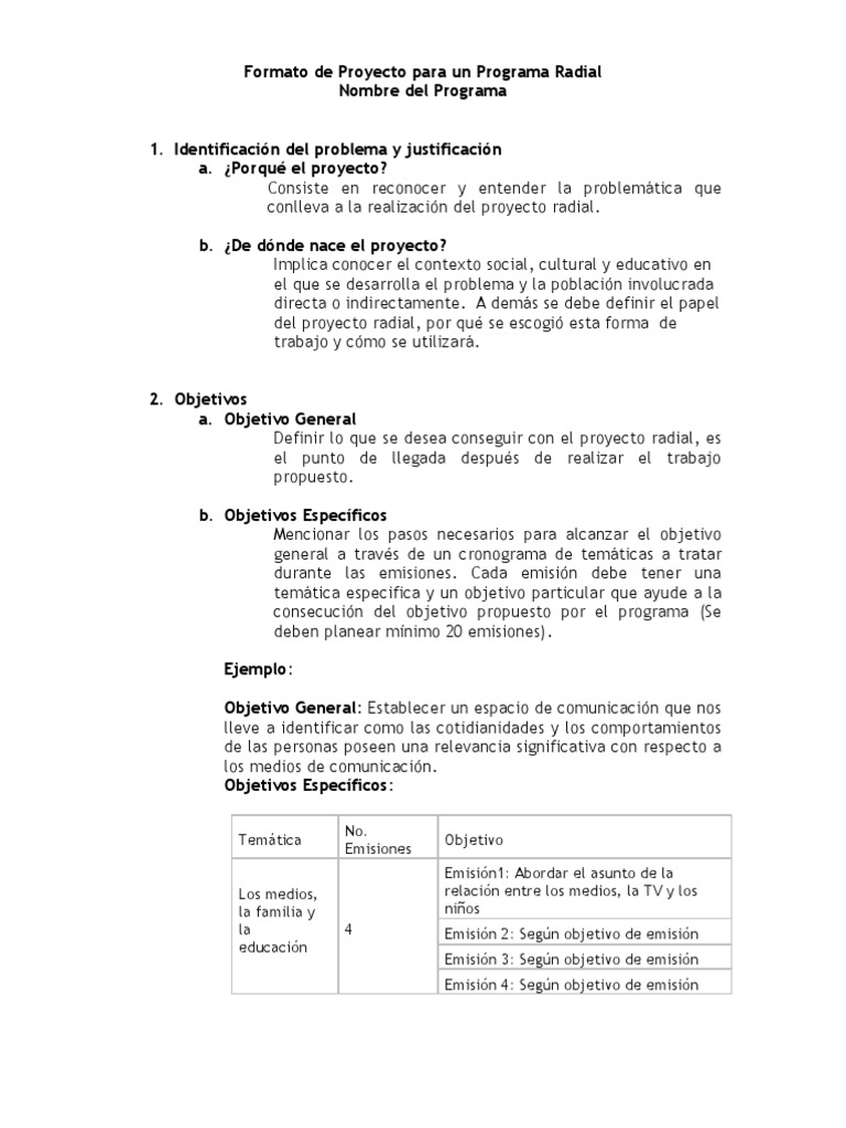 Formato para Programa Radial | PDF | Radio | Comunicación