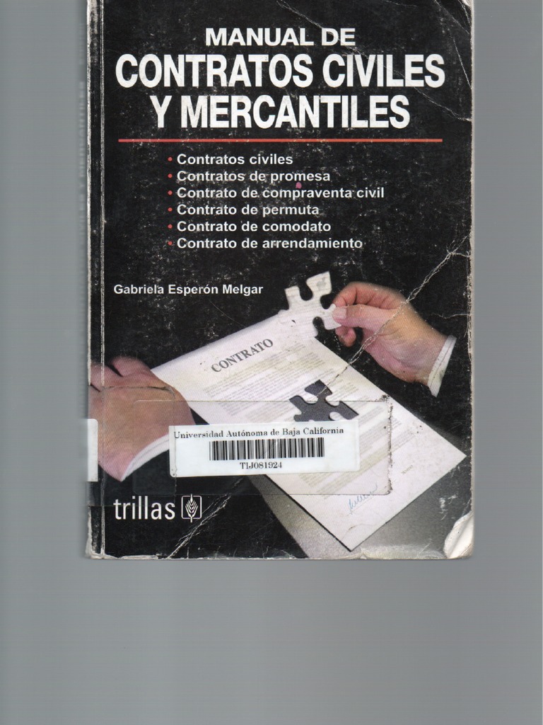 Manual de Contratos Civiles y Mercantiles Gabriela Esperon Melgar | PDF