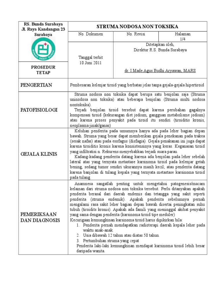 Sop Struma Nodosa Non Toksika | PDF