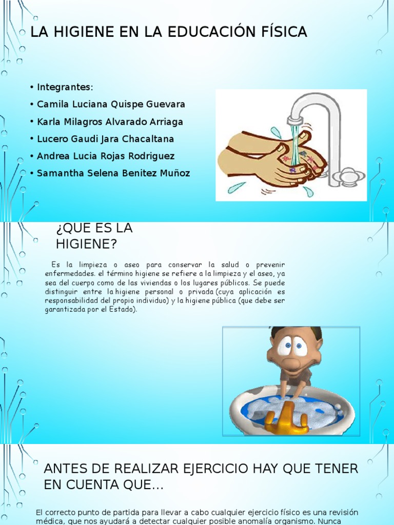 La Higiene en La Educación Física | PDF | Higiene | Ejercicio físico