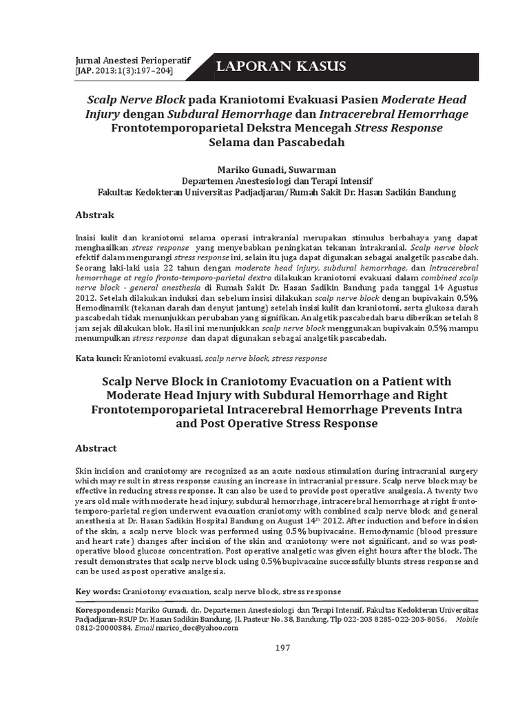 Scalp Nerve Block | PDF