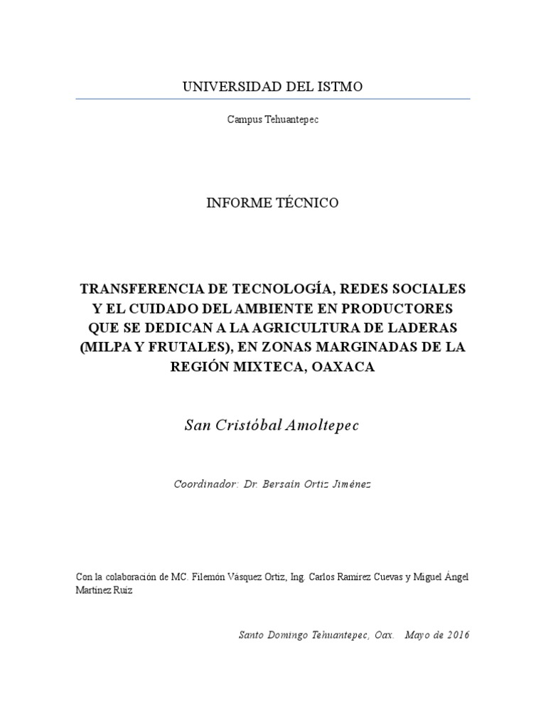 Caratula Del Informe Tecnico