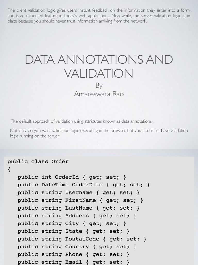 Data Annotations and Validation | Download Free PDF | Data Type | Model ...