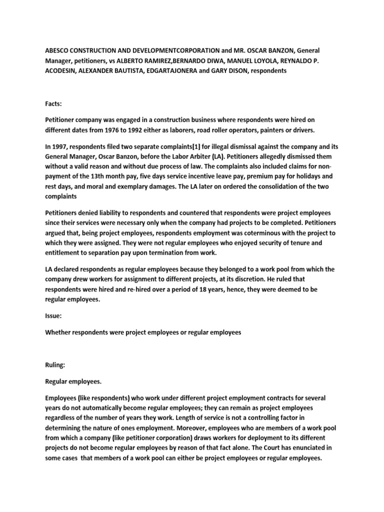 Abesco Construction Aknd Developmentcorporation and MR | PDF ...