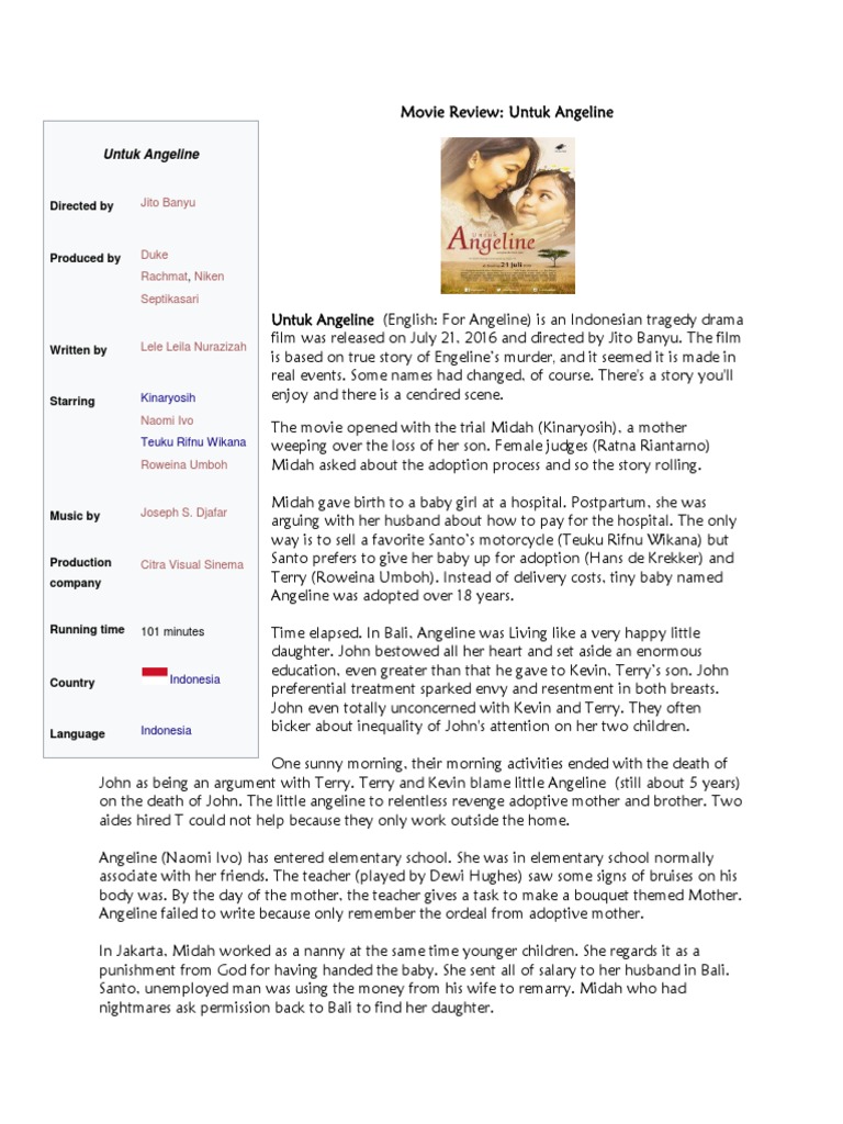 Movie Review "Angeline" | PDF