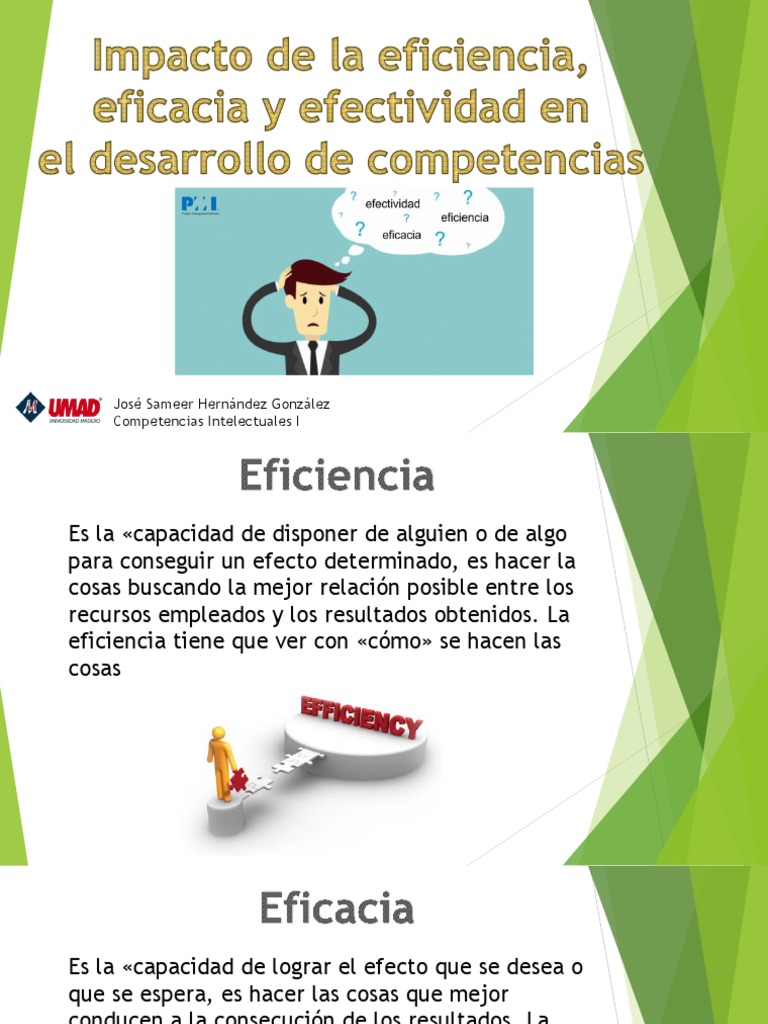 Eficiencia, Eficacia y Efectividad en Competencias | PDF