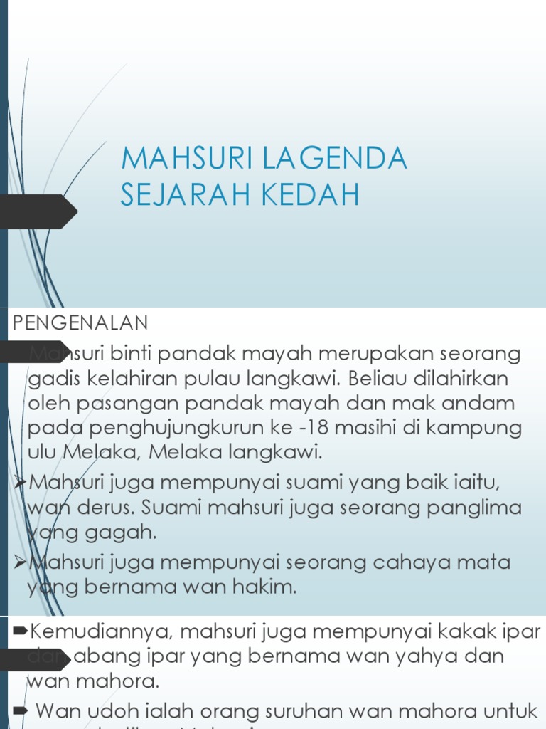 Mahsuri Lagenda Sejarah Kedah | PDF